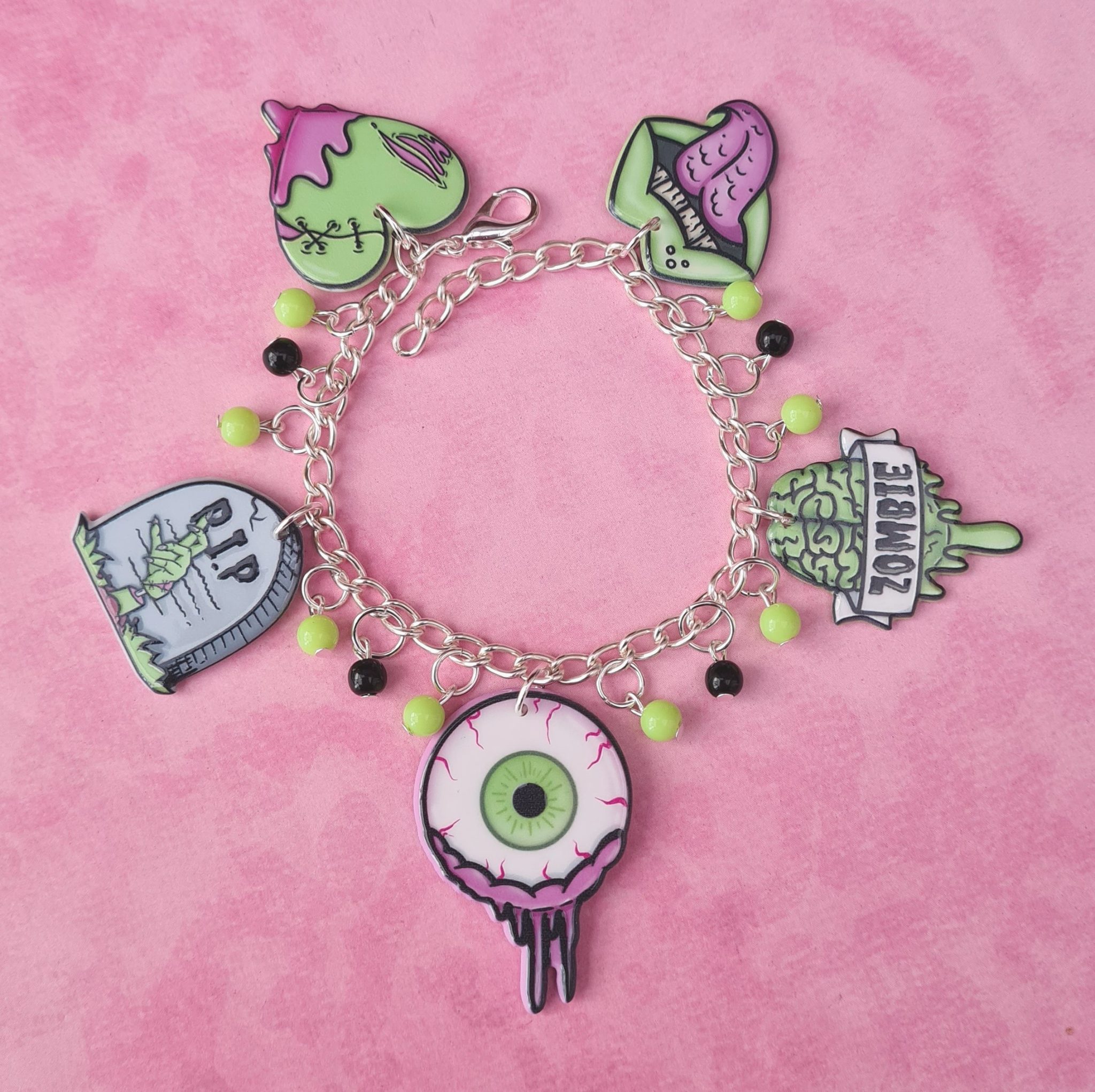 Kawaii Zombie Charm Bracelet – Biohazard Candy
