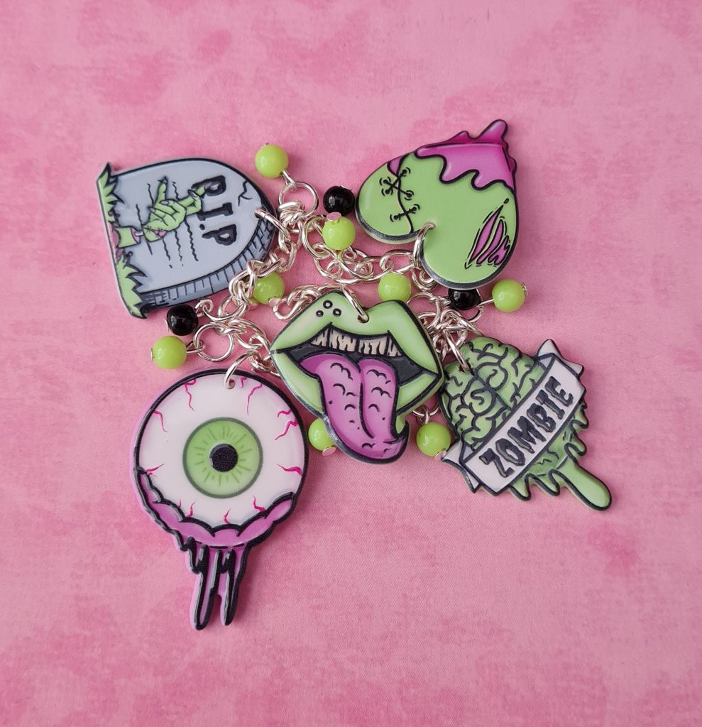 Kawaii Zombie Charm Bracelet – Biohazard Candy
